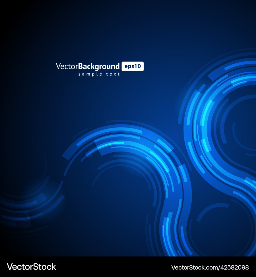 Dark blue luminous hi tech curved chip cyberspace Vector Image