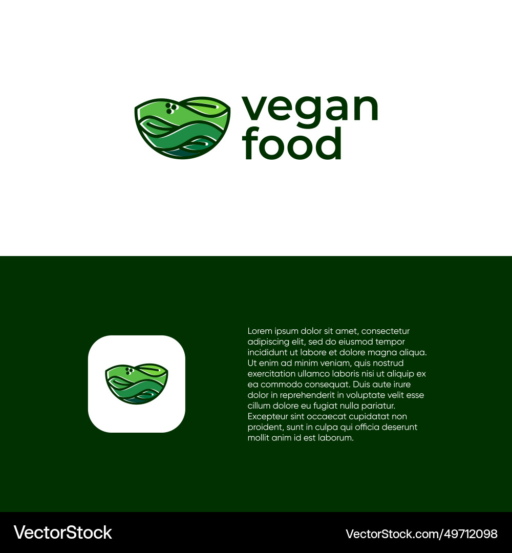 Gesundes Essen Logo Schale Blatt Bio Lizenzfreier Vektor