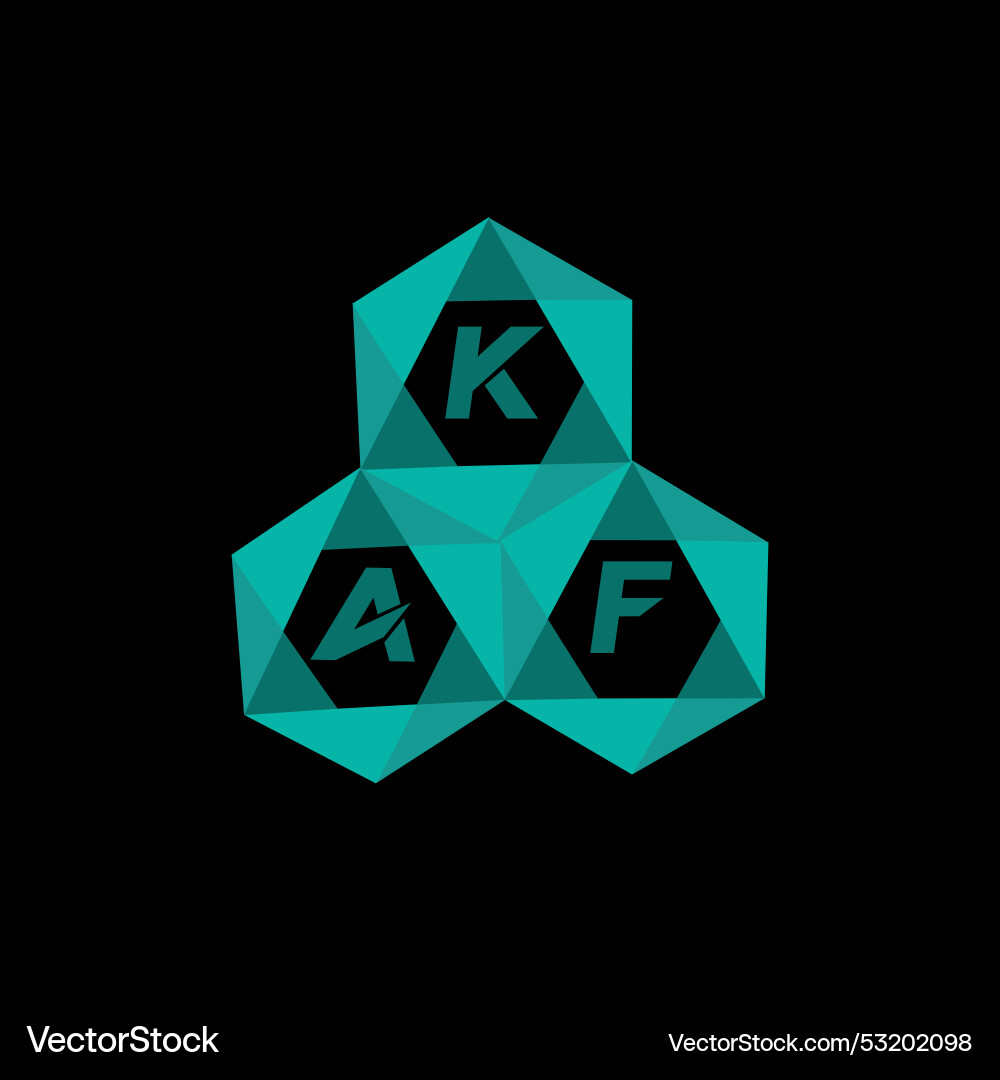 Kaf creative minimalist letter logo unique Vector Image