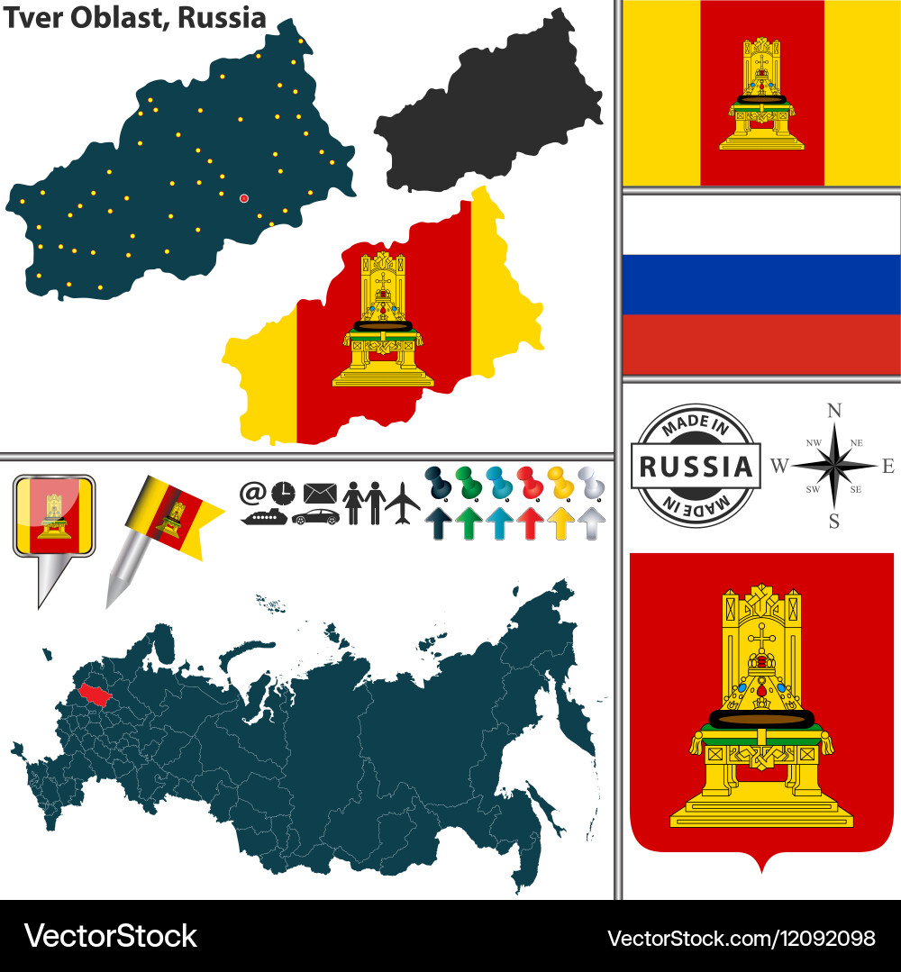 Map of oblast tver Royalty Free Vector Image - VectorStock