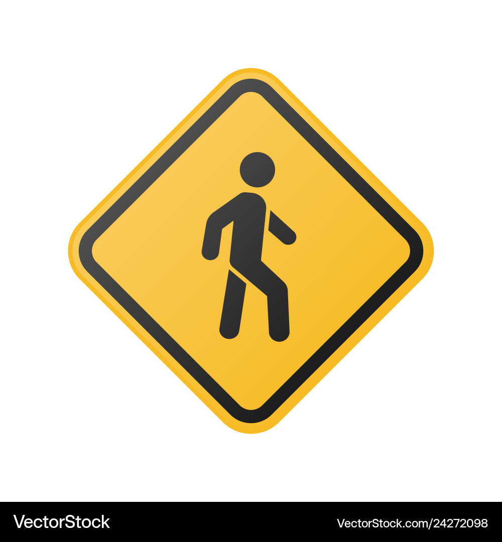Pedestrian Crosswalk Sign Royalty Free Vector Image