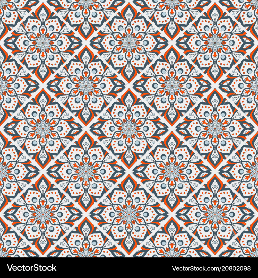 Seamless hand drawn mandala pattern Royalty Free Vector