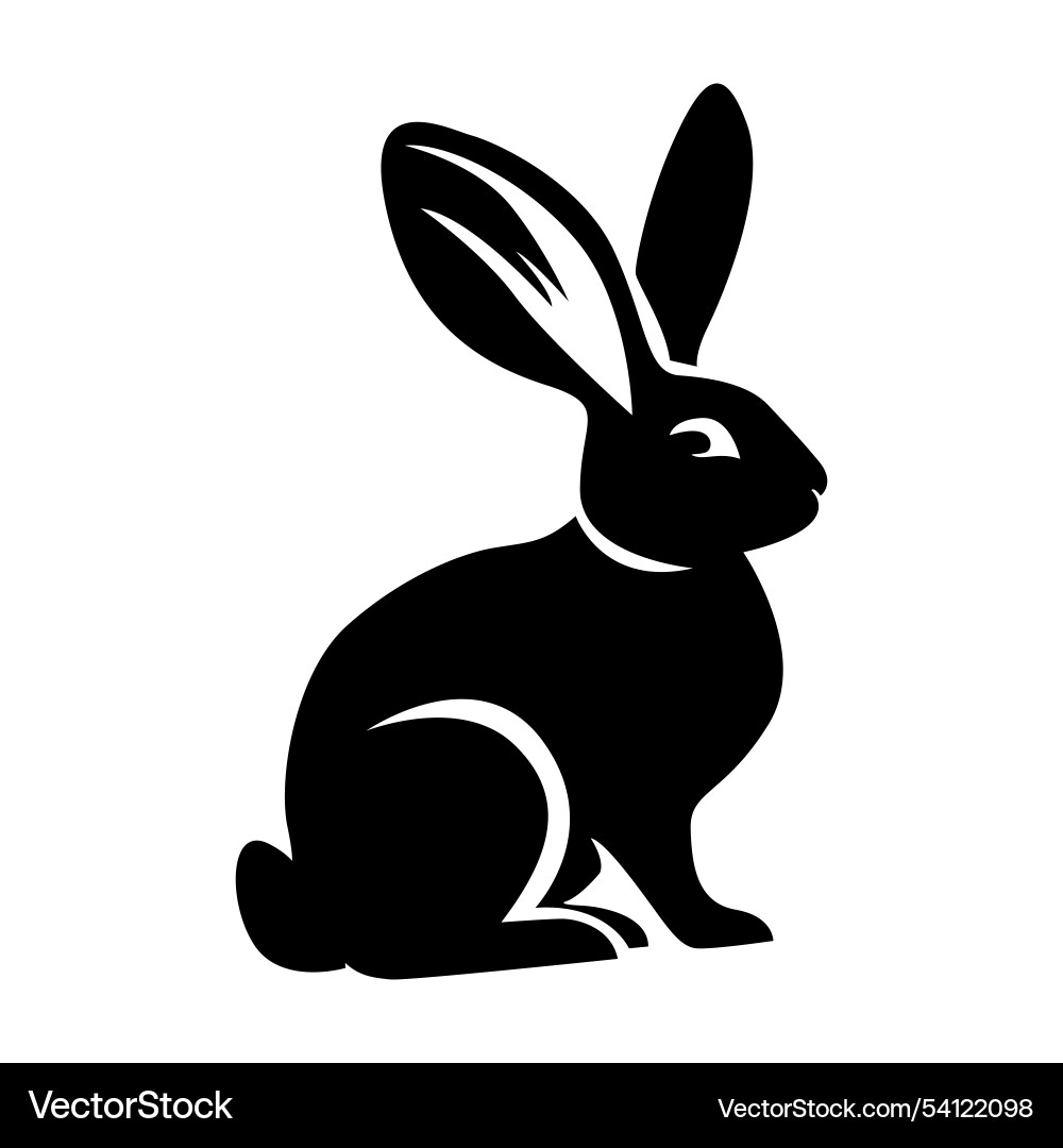 Silhouette of rabbit Royalty Free Vector Image