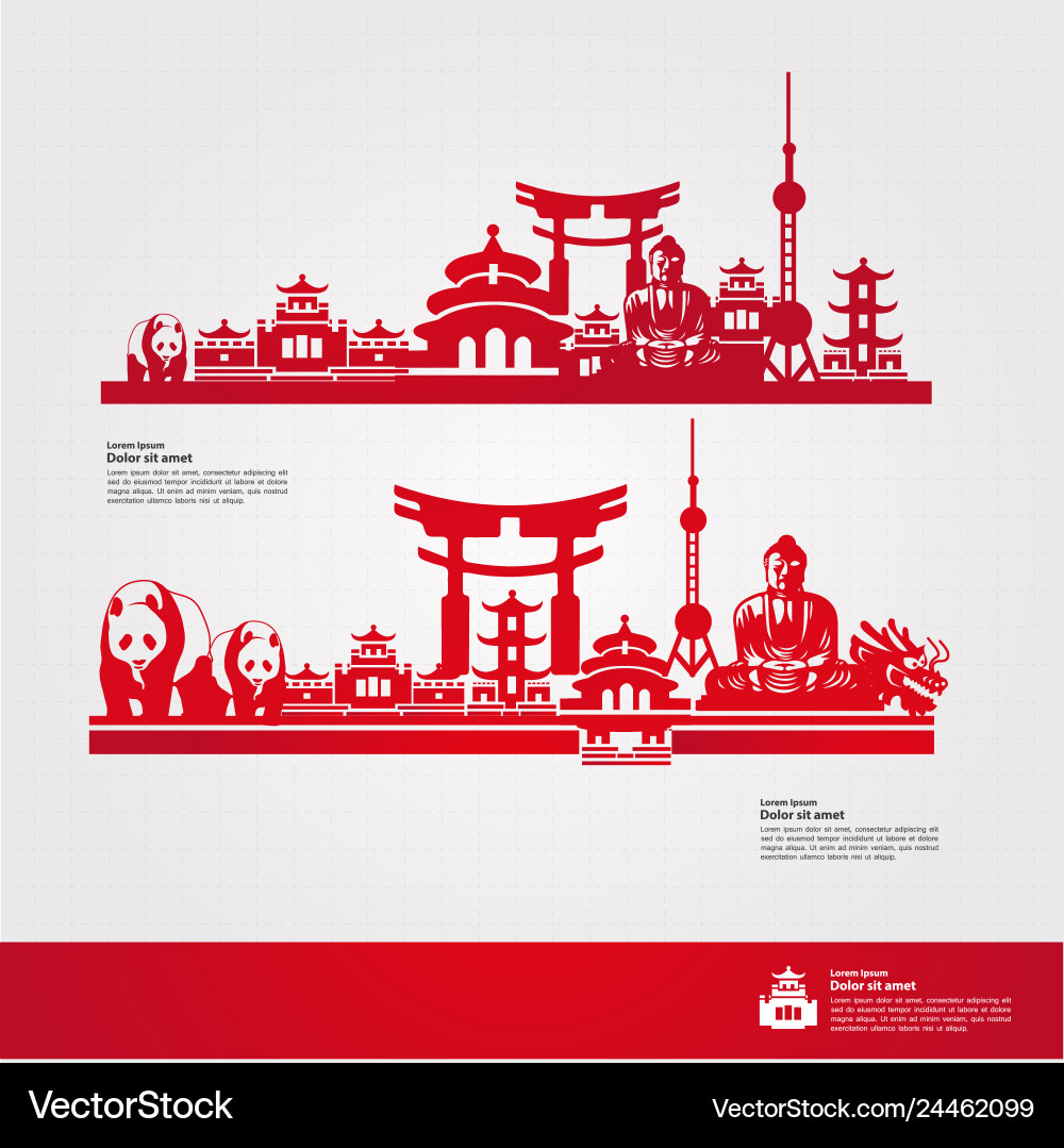 China travel destination Royalty Free Vector Image