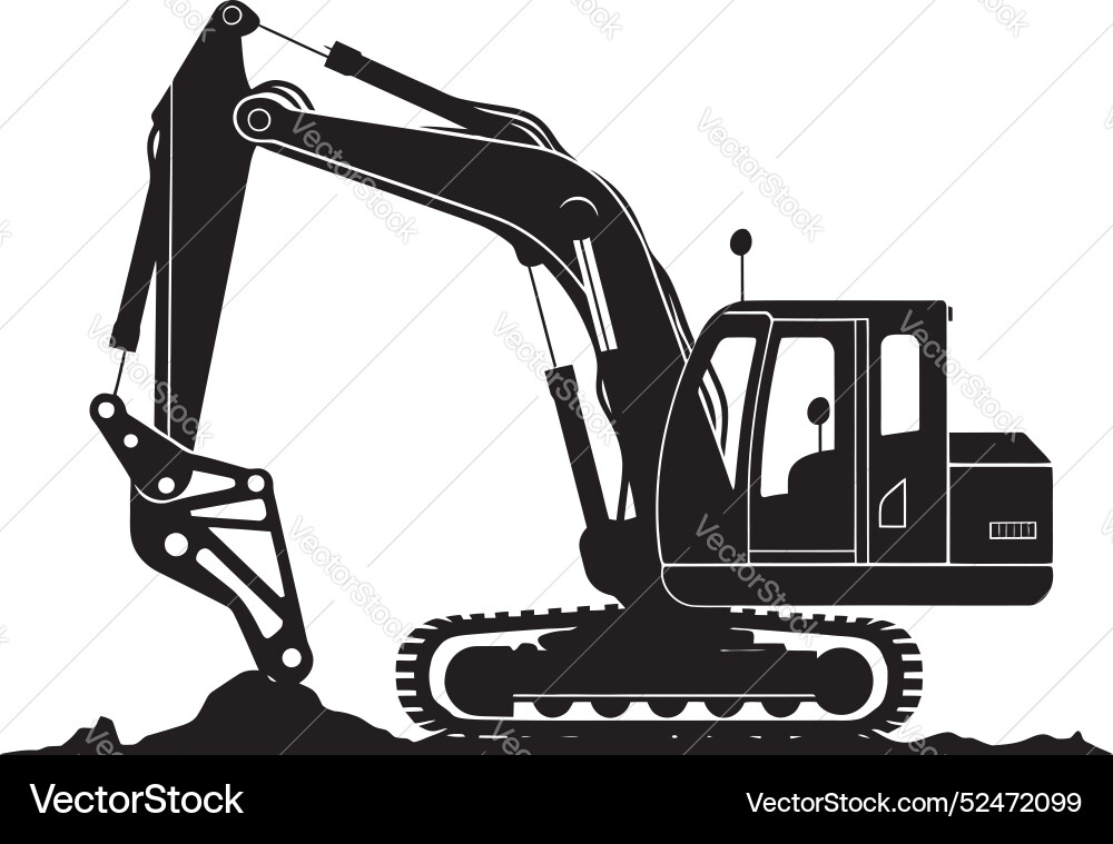 Dirt dominator excavator design element site Vector Image