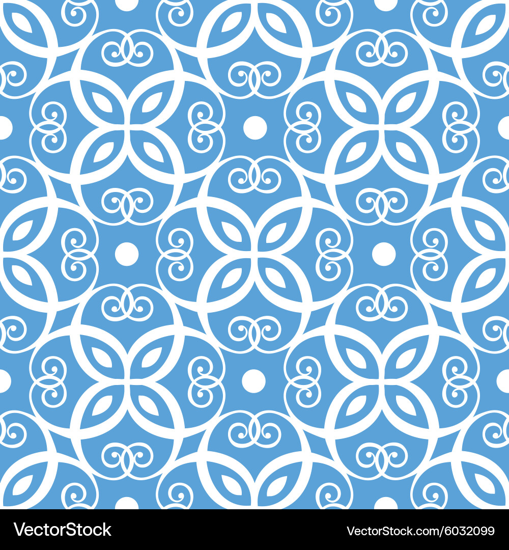 Elegant Blue Damask Pattern Royalty Free Vector Image