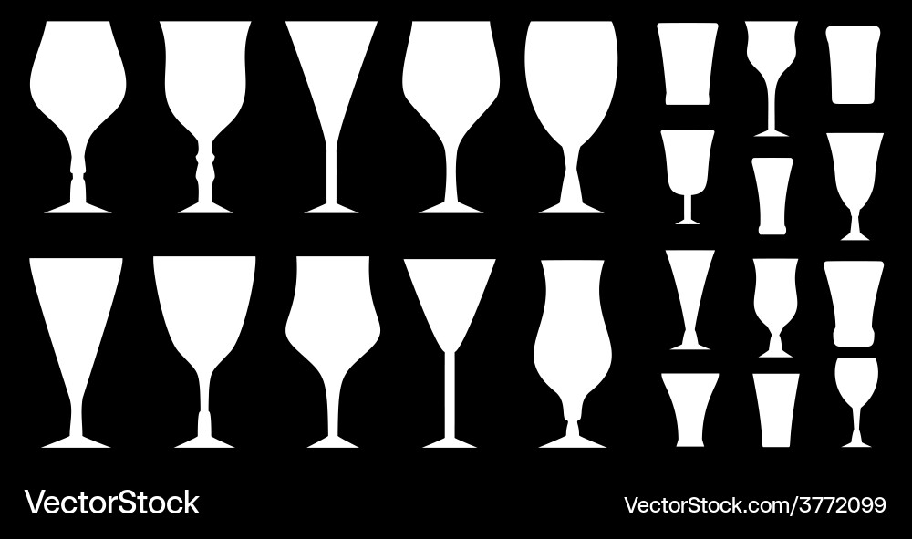 Glasses set Royalty Free Vector Image - VectorStock