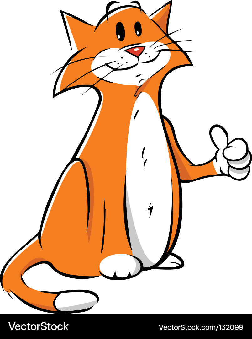 Happy Cat Thumbs Up Royalty Free Vector Image - VectorStock