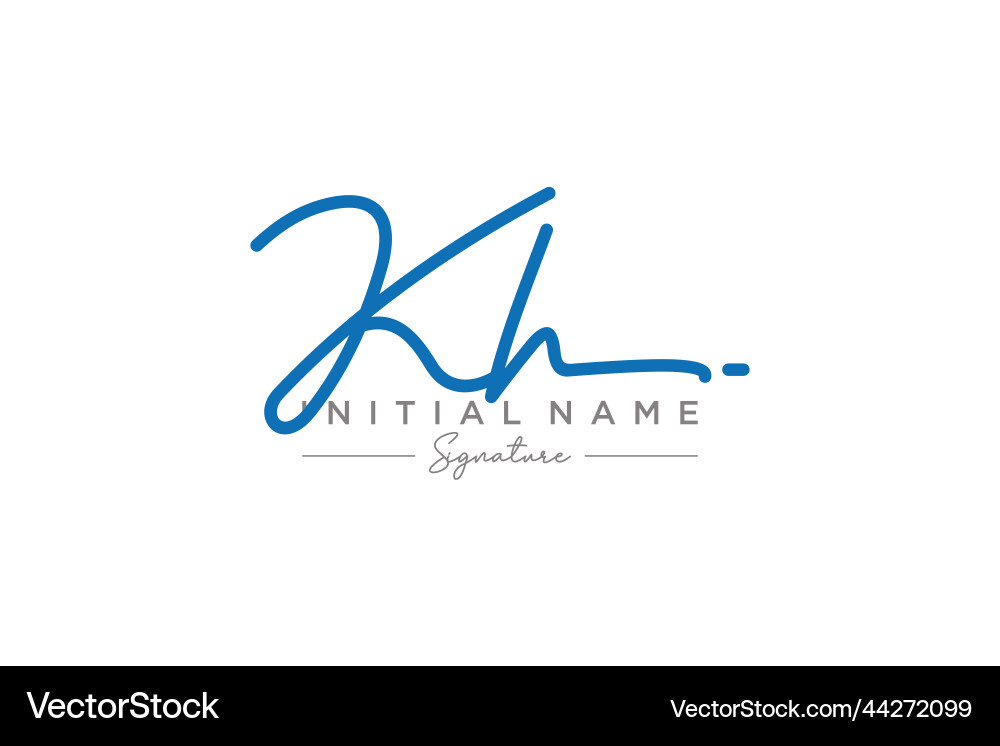 Initial kh signature logo template hand drawn Vector Image