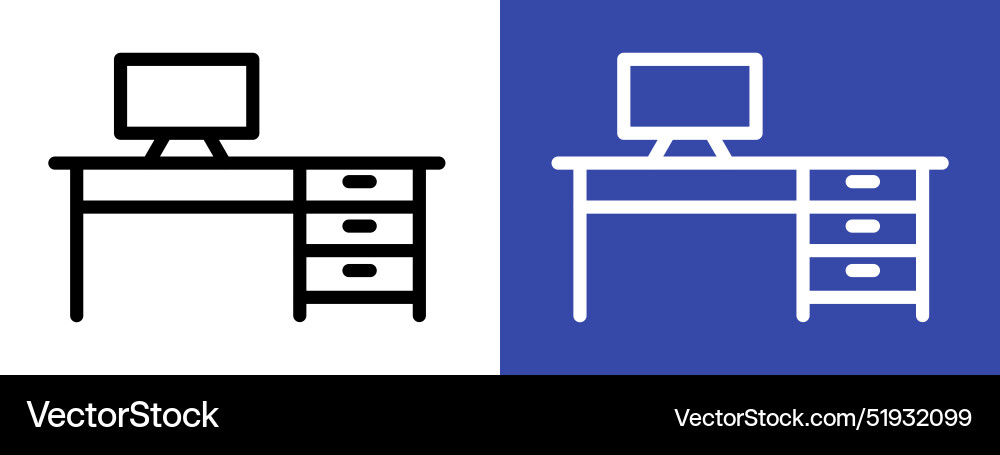 Office workspace icon for professional settings Vector Image