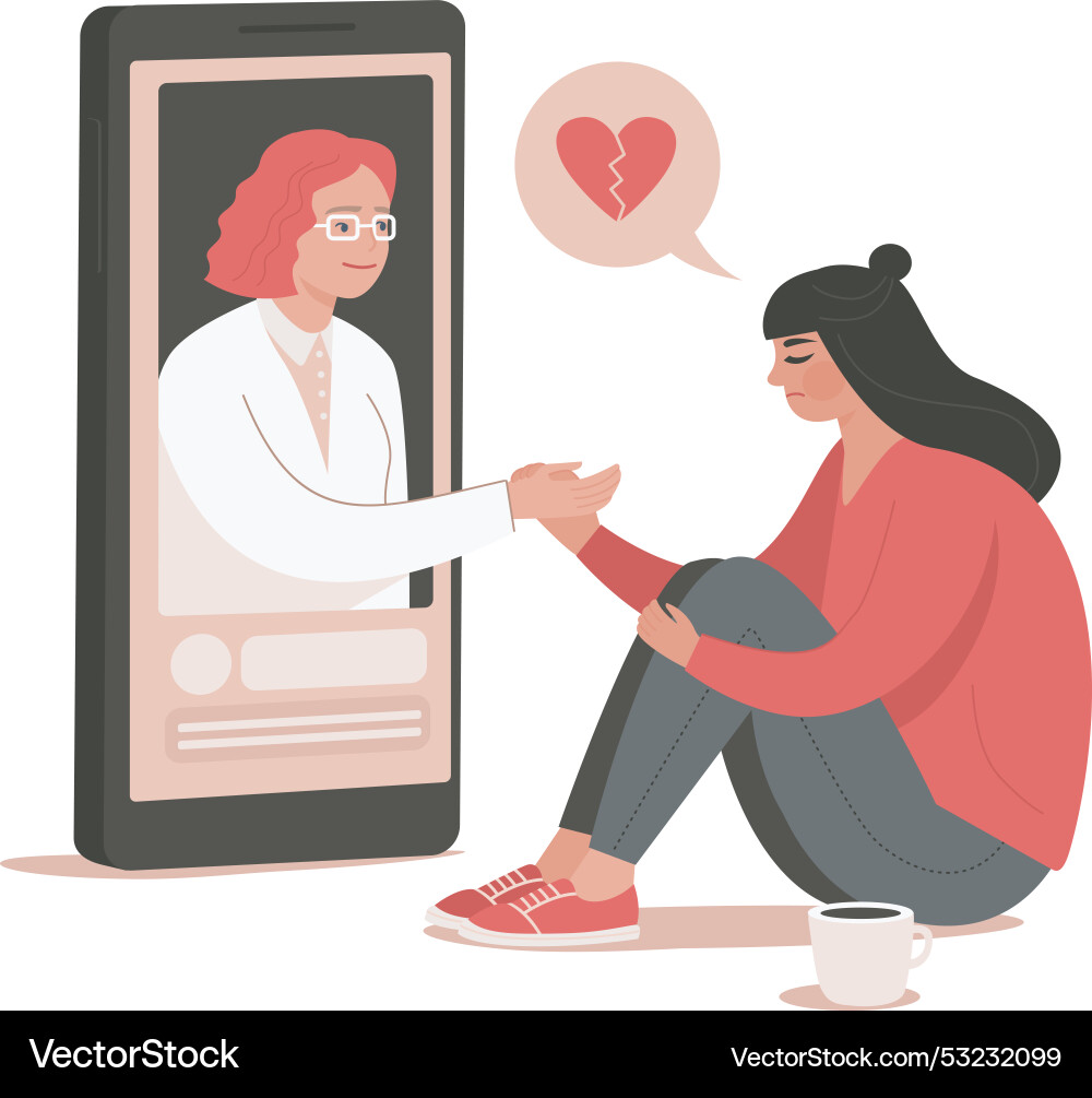 Online psychological help and support service Vector Image
