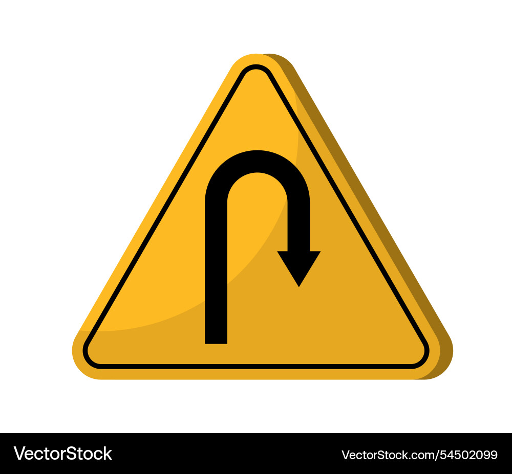 Road work sign yellow triangle roadsign with Vector Image
