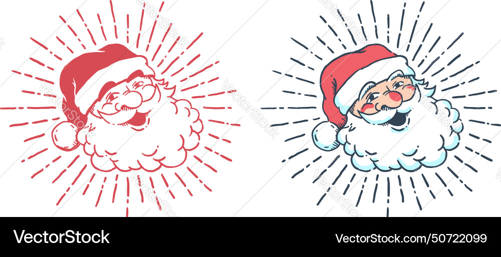 Santa claus smiling face Royalty Free Vector Image
