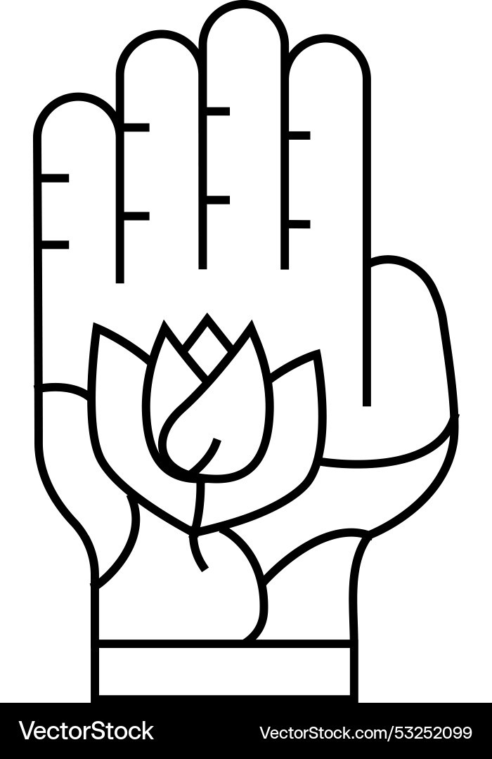 Tattoo on hand line icon Royalty Free Vector Image