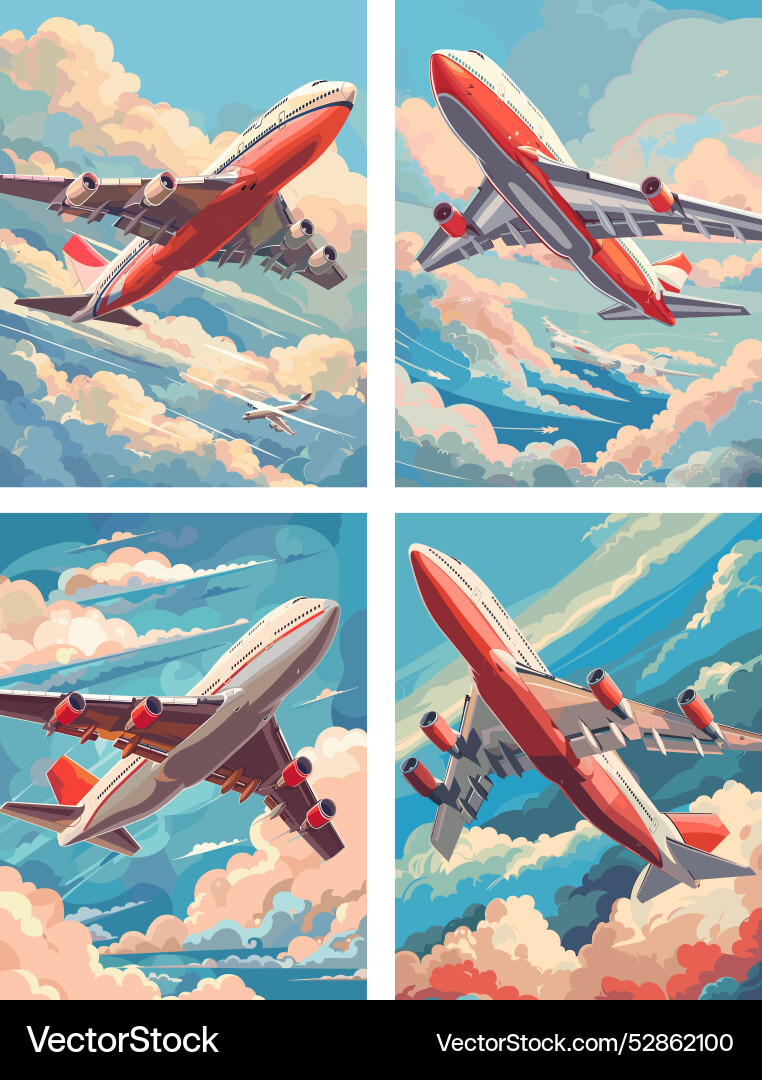 Airplane poster aircraft retro posters flight Vector Image