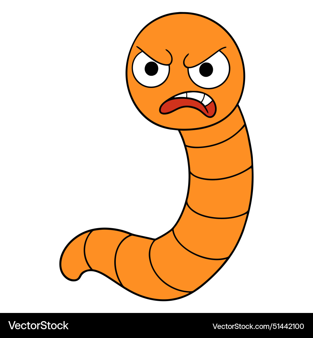 Antarctic scale worm angry icon Royalty Free Vector Image