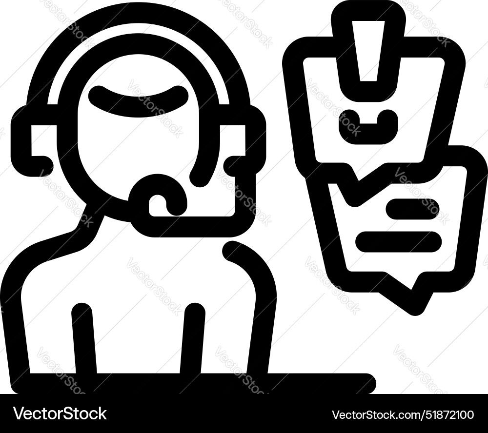Call center operator managing negative client Vector Image