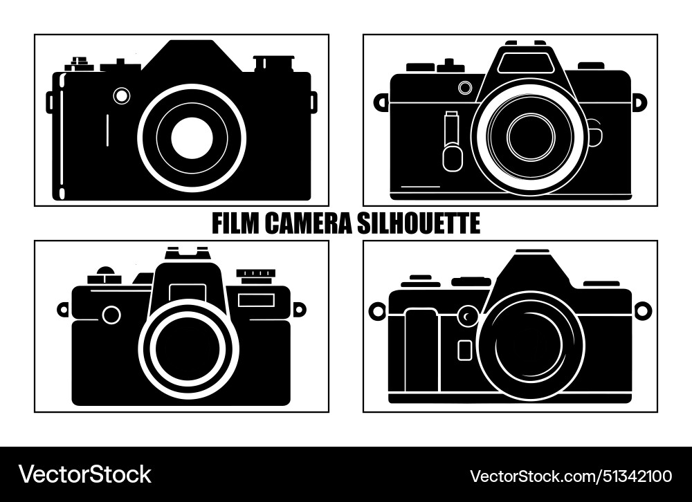 Camera icon silhouettephoto silhouette set Vector Image