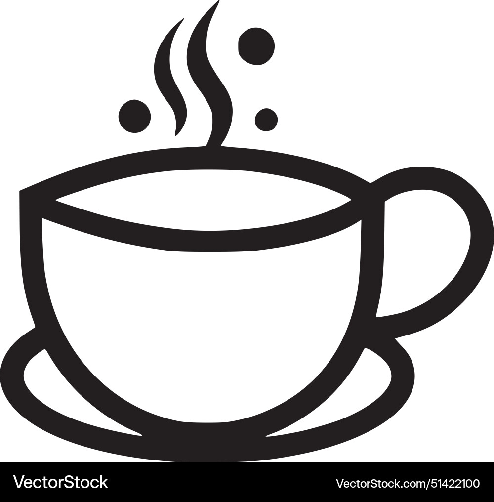 Coffee - minimalist and flat logo Royalty Free Vector Image