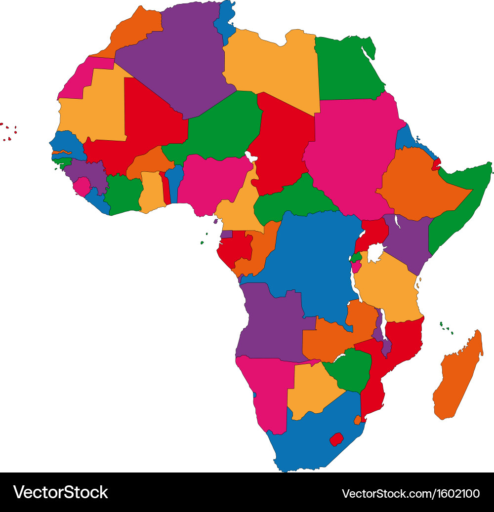 Colorful africa map Royalty Free Vector Image - VectorStock