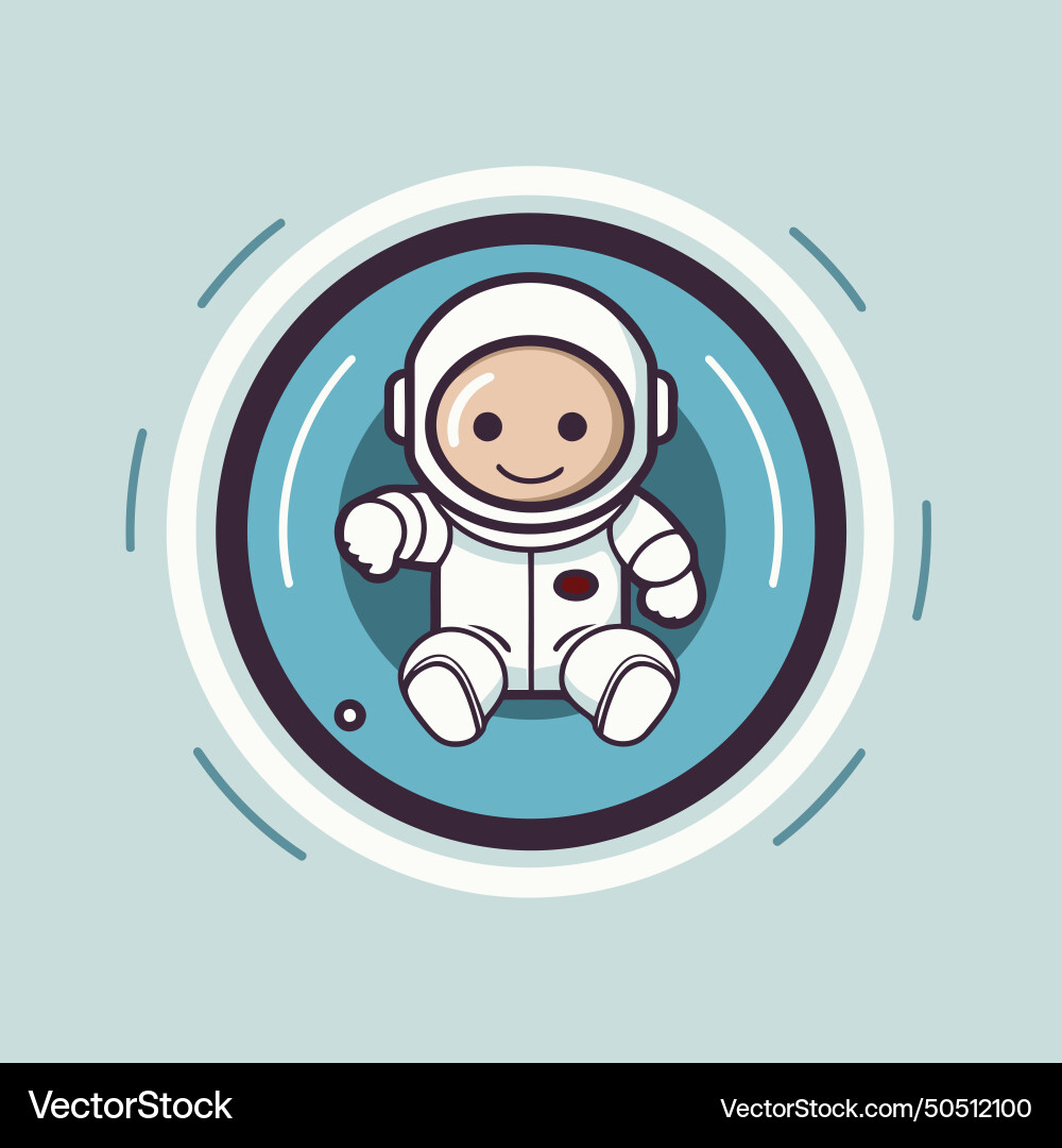 Cute cartoon astronaut in space suit flat style Vector Image