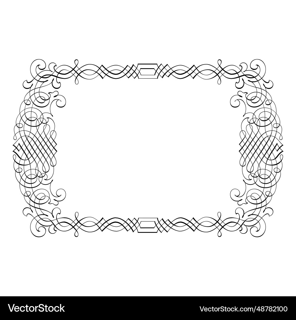 Decorative calligraphy frame Royalty Free Vector Image