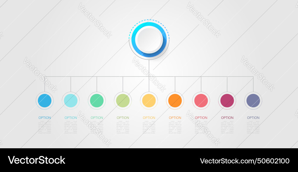 Infographic 9 options design elements Royalty Free Vector