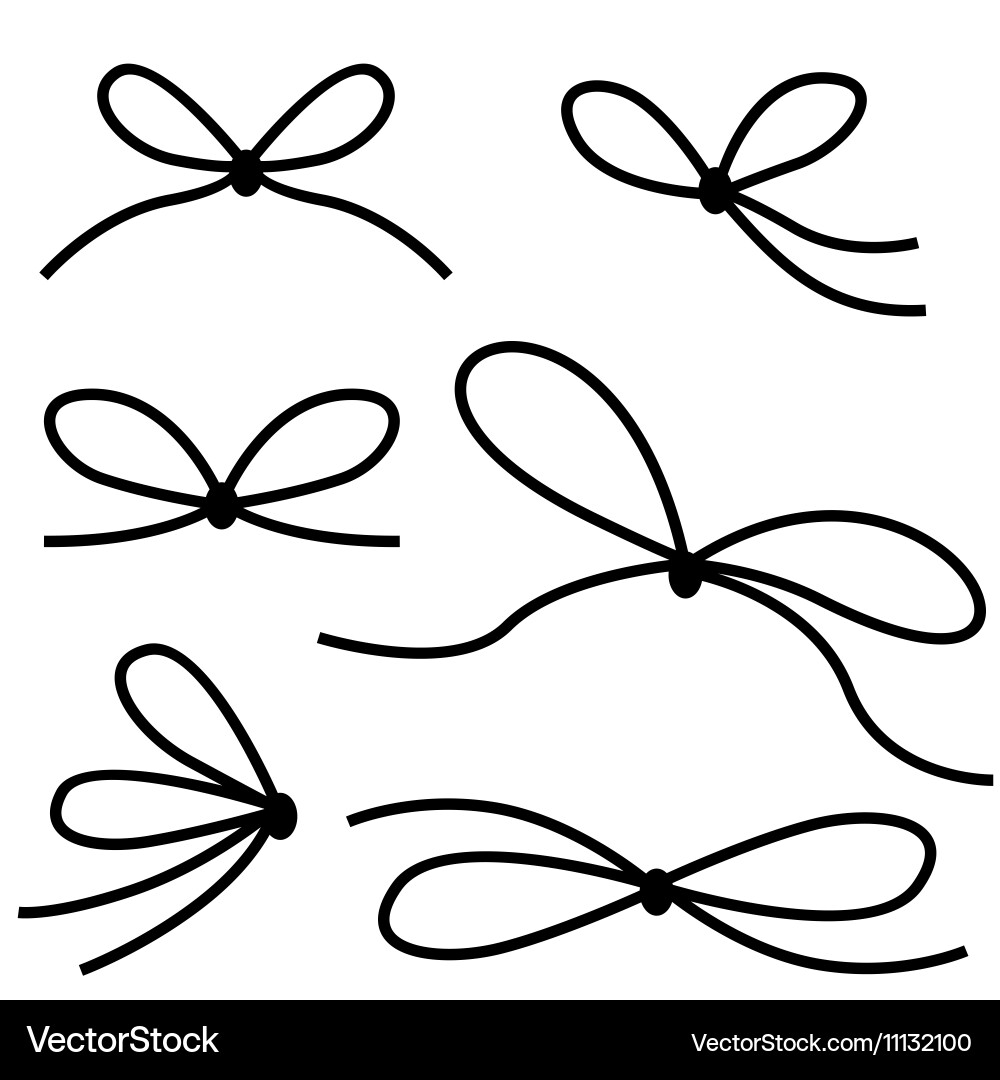 Line bow Royalty Free Vector Image - VectorStock