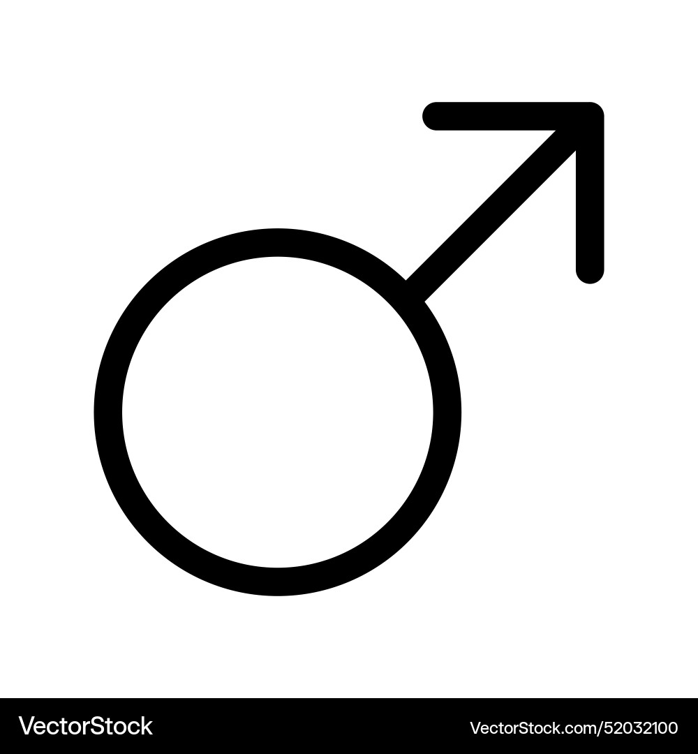 Male symbol icon linear logo mark in black Vector Image