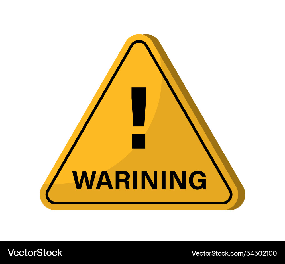 Road work sign yellow triangle roadsign with Vector Image