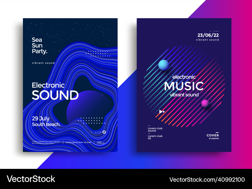 Sound wave minimal poster design abstract Vector Image