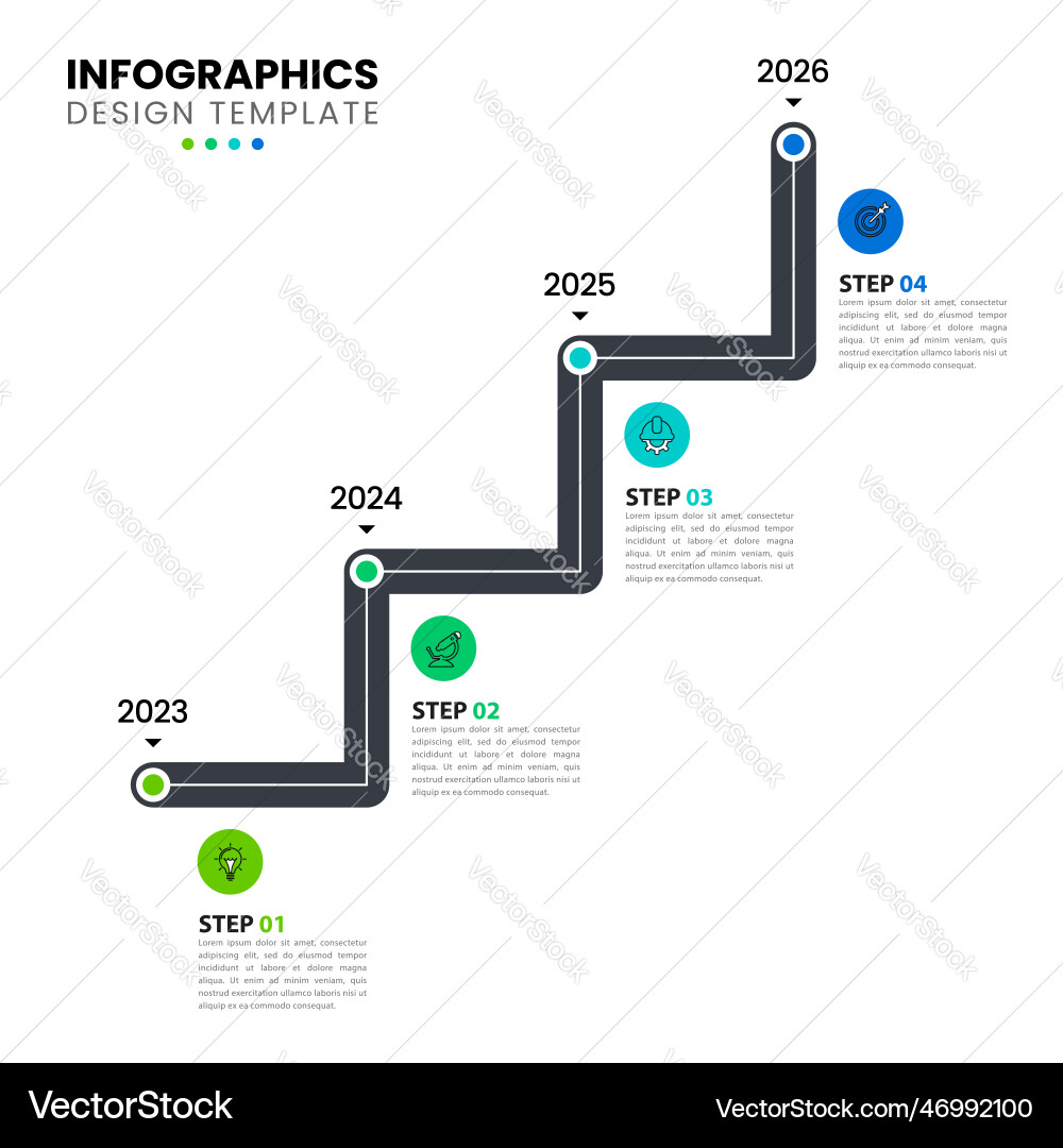 Staircase Infographic Template Royalty Free Vector Image