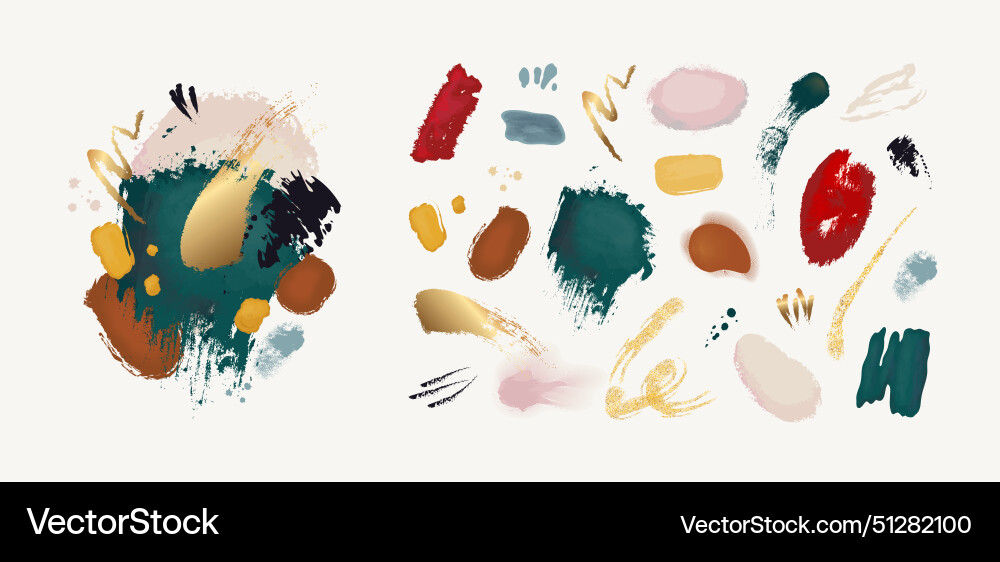 Watercolor shapes abstract paintbrush elements Vector Image