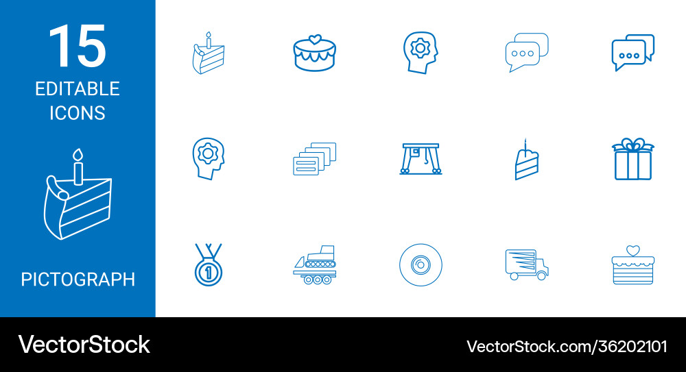 15 pictograph icons Royalty Free Vector Image - VectorStock
