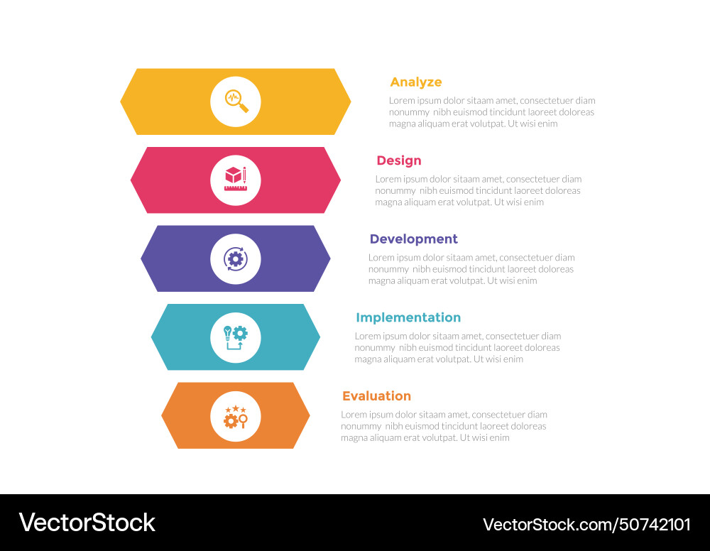 Addie learning development model infographics Vector Image