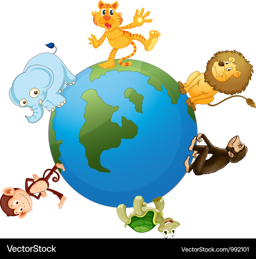 Animals around the world Royalty Free Vector Image
