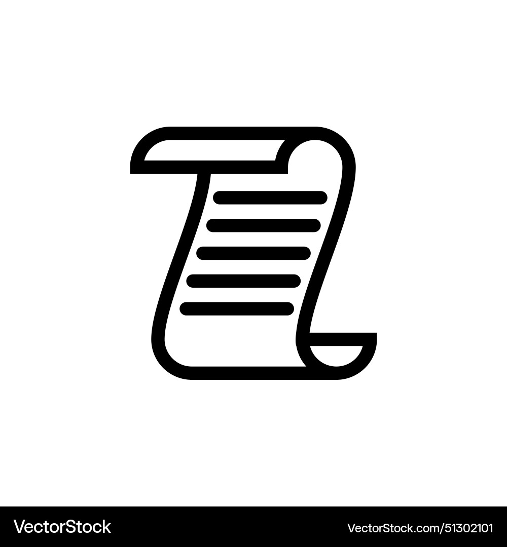 Big document roll with text long receipt flat icon