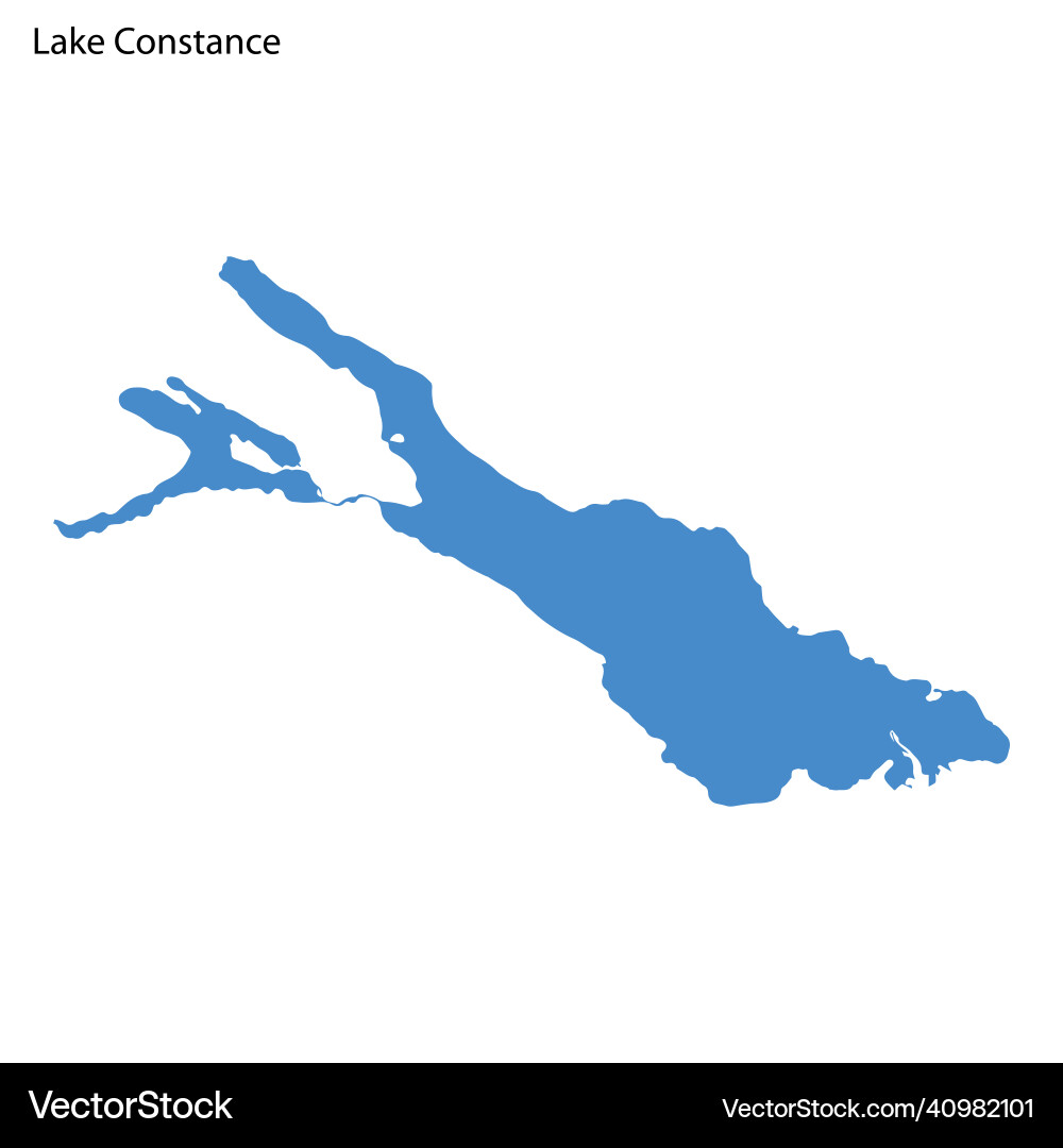Constance Lake Blue Outline Map Royalty Free Vector Image