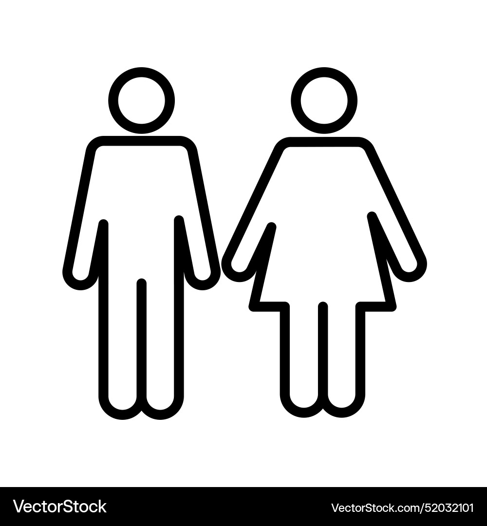 Man and woman icon linear logo mark in black Vector Image
