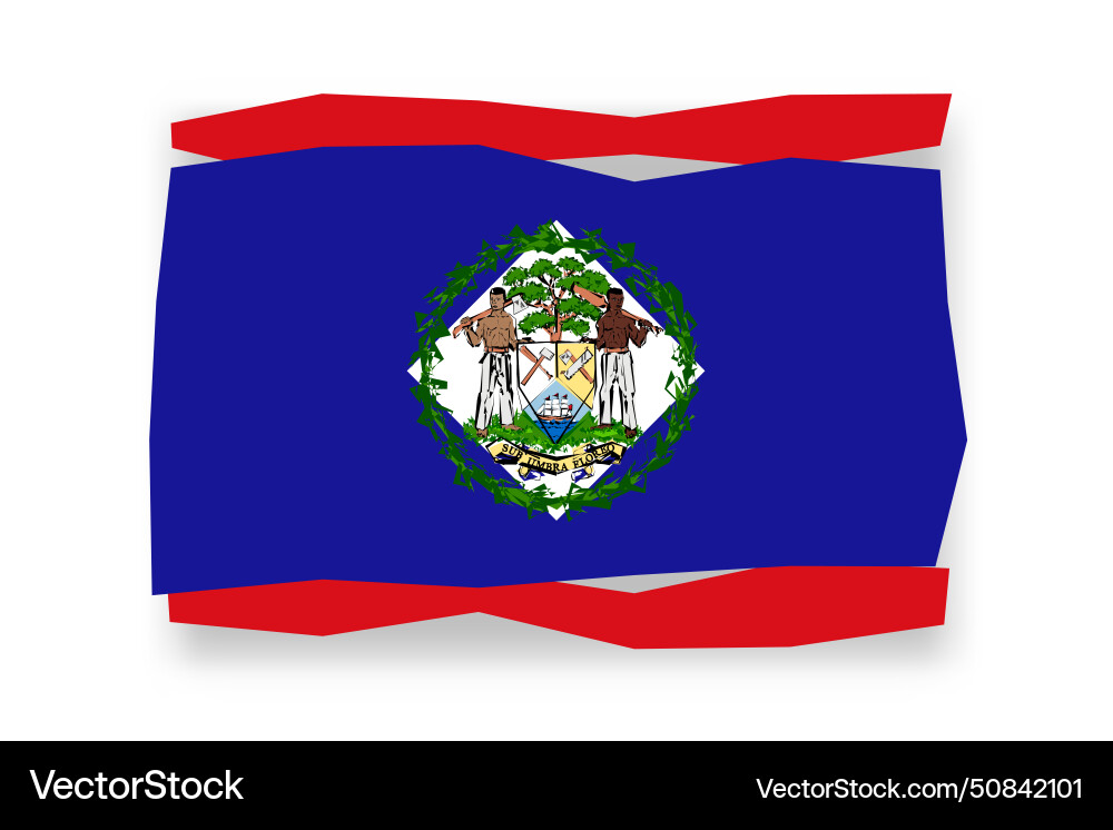 Papercut flag of belize Royalty Free Vector Image