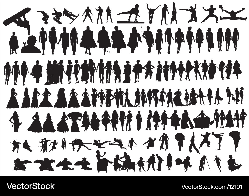 Silhouettes of people Royalty Free Vector Image