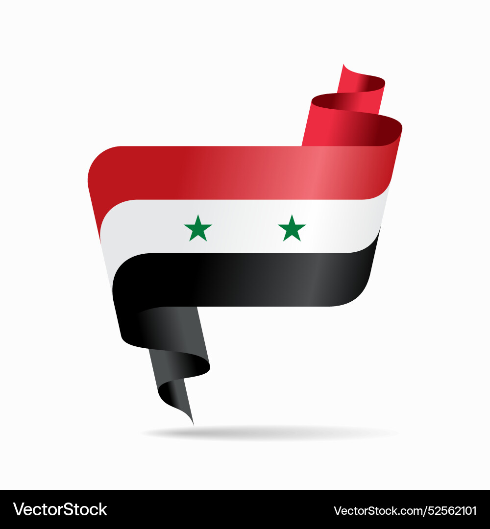 Syrian flag wavy ribbon background Royalty Free Vector Image