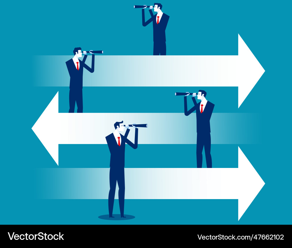 Business team explore different directions Vector Image