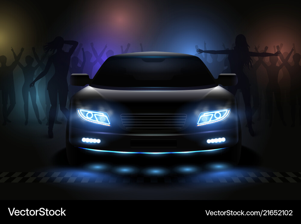 Car show lights composition Royalty Free Vector Image