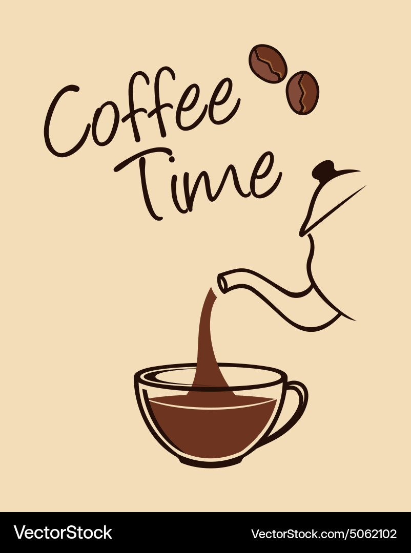 Coffee time Royalty Free Vector Image - VectorStock