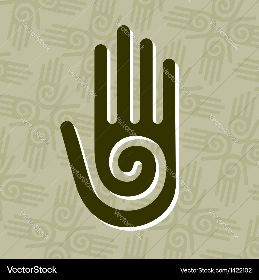 Hand with spiral symbol Royalty Free Vector Image