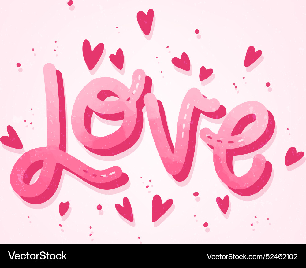 Love lettering in vintage style Royalty Free Vector Image