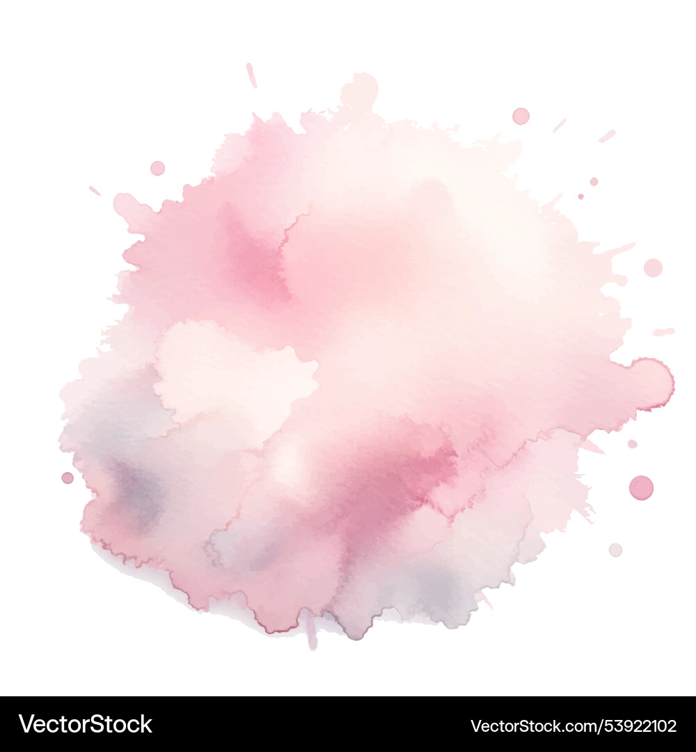 Pink watercolor splash splatter stain brush Vector Image