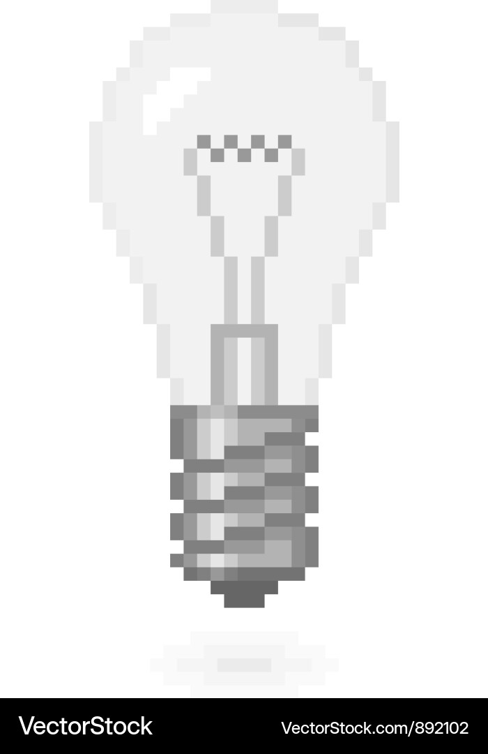 Pixel light bulb Royalty Free Vector Image - VectorStock