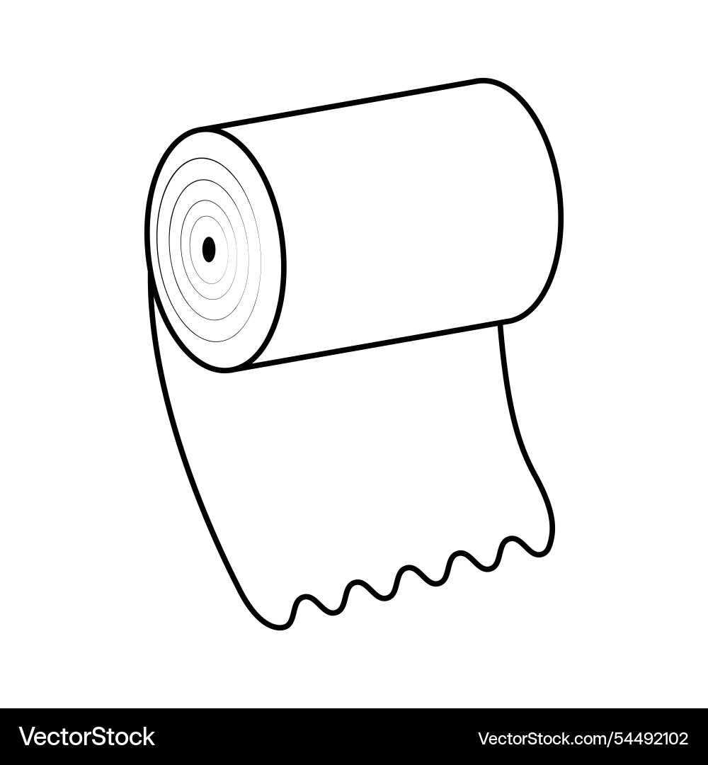 Roll of paper outline Royalty Free Vector Image